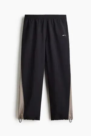 H&M Loose Fit Nylon Track Pants - Black/sport 92