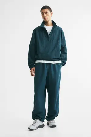 H&M Loose-fit Nylon Track Pants - Dark Turquoise