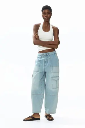H&m Barrel Regular Waist Ankle Jeans