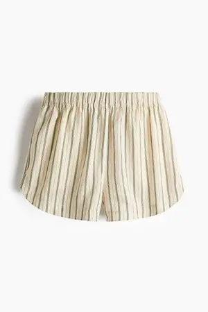H&m Lyocell-blend Pull-on Shorts - Cream/striped