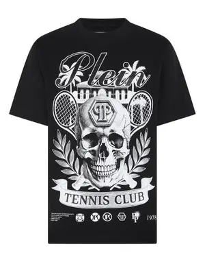 Philipp Plein Round Neck T-shirt Skull Tennis Club