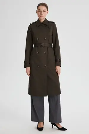 OROLAY Long Classic Trench Coat - Coffee
