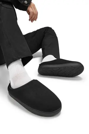 ALPINE NORTH Canmoreinsulated Faux Suede Slippers - Black