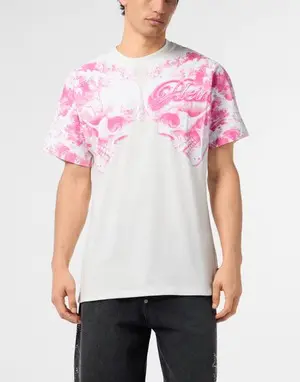 Philipp Plein Round Neck T-shirt Ceramic Skulls - White