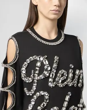 Philipp Plein Crystal Embellished T-shirt Dress