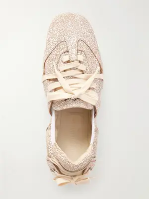 Acne Studios Bilaria Lace-up Cracklé Leather Ballet Flats