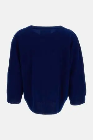 Extreme Cashmere N.491 V-neck 3/4 Sleeve Sweater - Blu