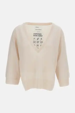 Extreme Cashmere N.491 V-neck Sweater In Pearl - Beige
