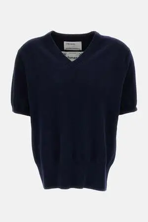 Extreme Cashmere N.490 Martina Short Sleeve V-neck Sweater - Blu