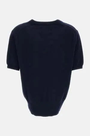 Extreme Cashmere N.490 Martina Short Sleeve V-neck Sweater - Blu