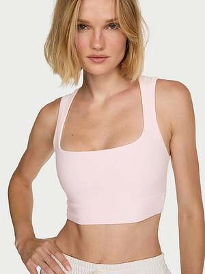 Victoria's Secret Vsx New Essential Square-neck Longline Sports Bra - Print