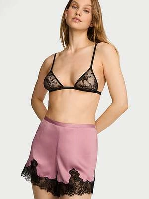 Victoria's Secret Very Sexy Satin & Rose Lace Short - Pink