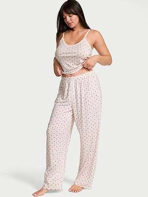 Victoria's Secret Pointelle Rib Tank & Pant Set Floral