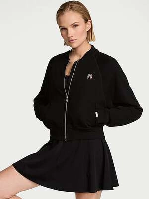 Victoria's Secret Angel Essentials Off-duty Terry Bomber Jacket - Black