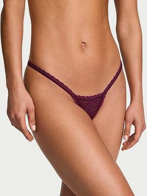 Victoria's Secret The Lacie Lace Itsy String Thong Panty - Pink