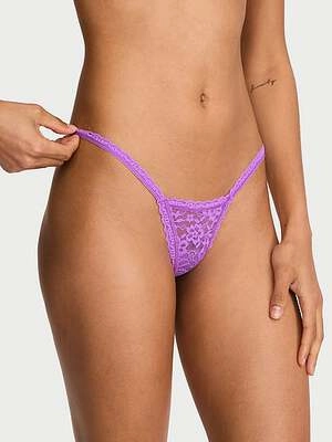 Victoria's Secret The Lacie Lace Itsy V String Panty Purple