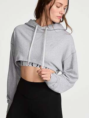 Victoria's Secret Angel Essentials Off-duty Terry Cropped Hoodie - Grey