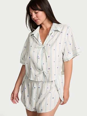 Victoria's Secret Modal-cotton Tie-front Short Pajama Set - Print