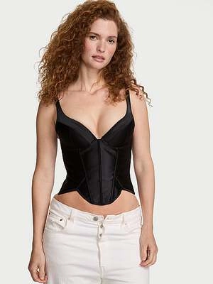 Victoria's Secret Very Sexy Push-up Satin Corset Top - Black