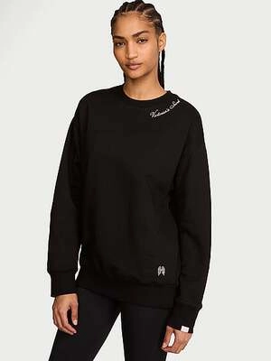 Victoria's Secret Angel Essentials Iconic Fleece Crewneck Sweatshirt - Black