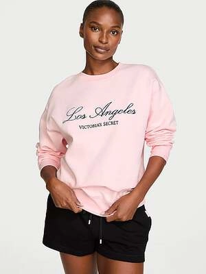 Victoria's Secret Angel Essentials Iconic Fleece Crewneck Sweatshirt - Pink