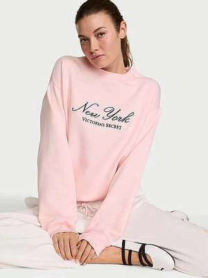 Victoria's Secret Angel Essentials Iconic Fleece Crewneck Sweatshirt - Pink