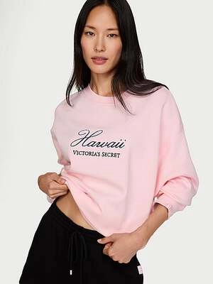 Victoria's Secret Angel Essentials Iconic Fleece Crewneck Sweatshirt - Pink