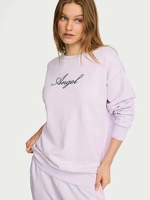 Victoria's Secret Angel Essentials Iconic Fleece Crewneck Sweatshirt - Purple