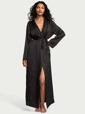 Victoria's Secret Satin Long Robe - Black