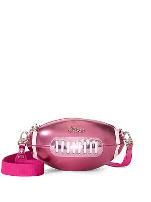 Pink Metallic Football Crossbody Bag - Pink