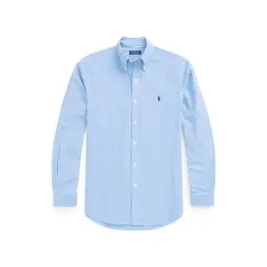Ralph Lauren Classic Fit Striped Stretch Poplin Shirt - Light Blue/white
