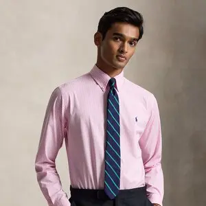 Ralph Lauren Classic Fit Striped Stretch Poplin Shirt Pink/white