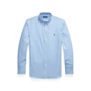 Ralph Lauren Slim Fit Striped Stretch Poplin Shirt - Light Blue/white