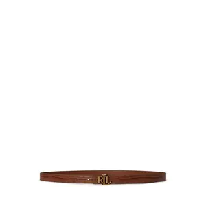 Ralph Lauren Logo Reversible Embossed Skinny Belt
