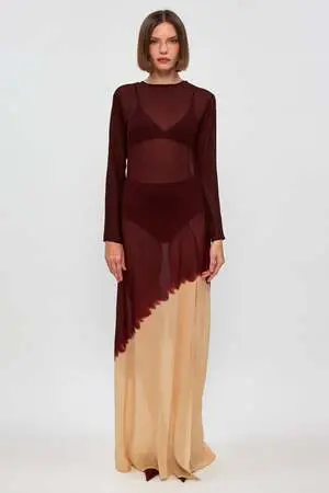 SWF Sheer Panel Maxi - Merlot Cloud