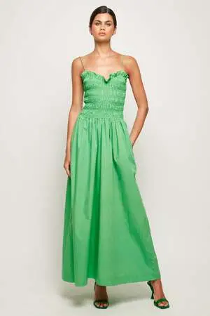 SWF Ruffled Bodice Midi - Sunlit Moss