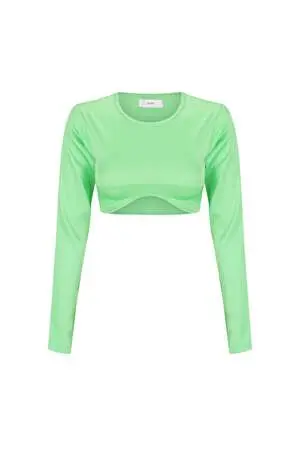 S/W/F BOUTIQUE - INTERNATIONAL Sculpted Long Sleeve Crop - Sunlit Moss