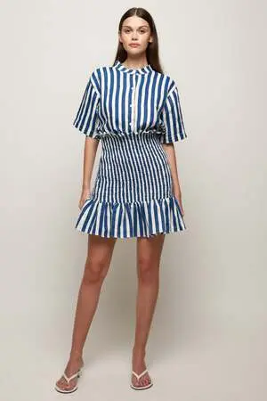 S/W/F BOUTIQUE - INTERNATIONAL Shirred Skirt Mini - Coastline