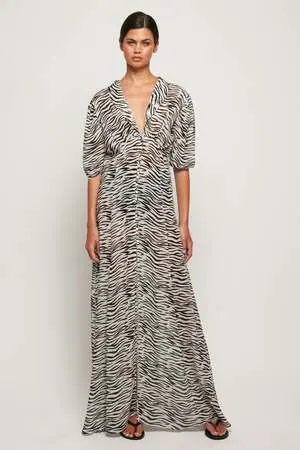 SWF Sheer Button Front Maxi - Shadow Play
