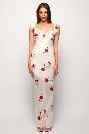 SWF Sweetheart Neck Bias Slip Dress - Bloom