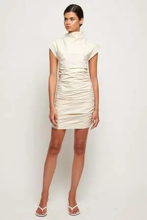 S/W/F BOUTIQUE - INTERNATIONAL High Neck Cap Sleeve Mini - Whisper Hour