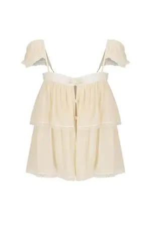 SWF Lace Trim Babydoll Top - Whisper Hour