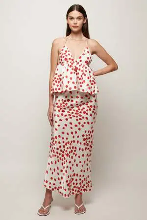 S/W/F BOUTIQUE - INTERNATIONAL Halter Peplum Top - Strawlette