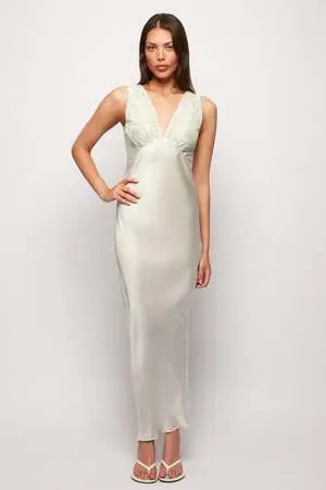 S/W/F BOUTIQUE - INTERNATIONAL Lace Bodice Slip Maxi - Mint