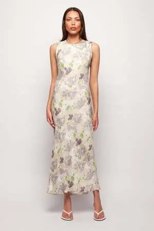 S/W/F BOUTIQUE - INTERNATIONAL Bias Cut Midi Dress - Form Floral