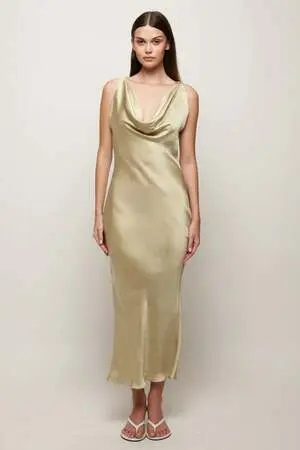 SWF Bias Slip Midi Dress - Kiwi