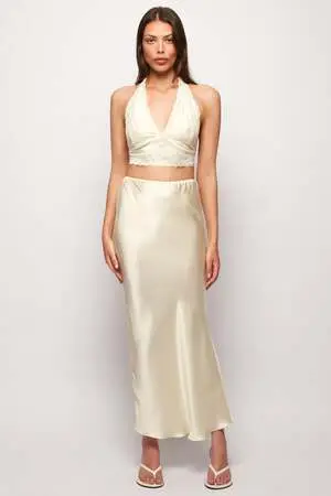 S/W/F BOUTIQUE - INTERNATIONAL Bias Midi Skirt - Lemon