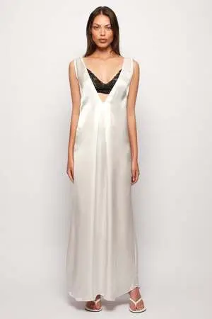 SWF Plunge Slip Maxi Dress - Chalk