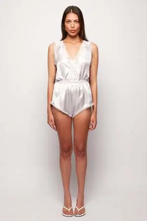 SWF Lace Trim Teddy - Lilac