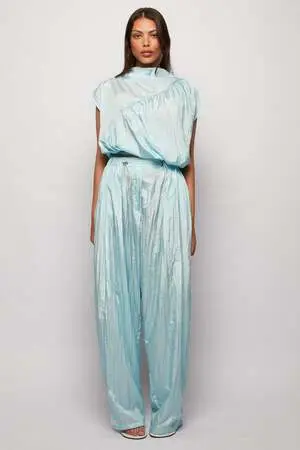 SWF Parachute Draped Wide-leg Pant - Azure